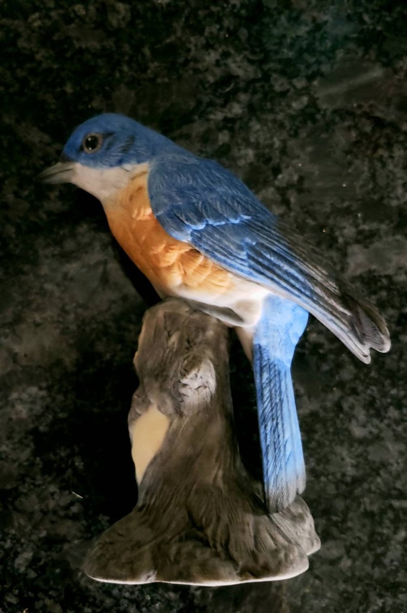 Boehm Bird Figurine Vintage Blue Bird Bisque Porcelain Home - Etsy
