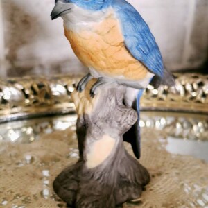 Boehm Bird Figurine Vintage Blue Bird Bisque Porcelain Home - Etsy
