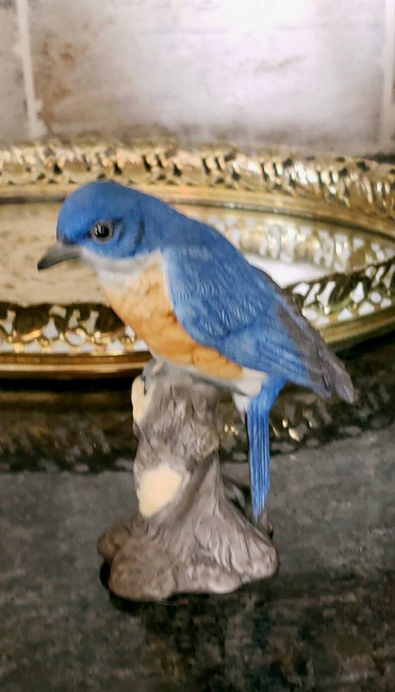 Boehm Bird Figurine Vintage Blue Bird Bisque Porcelain Home - Etsy