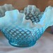 Hobnail Fenton Blue Opalescent Hobnail Glass Bowl Large Vintage Ruffled ...