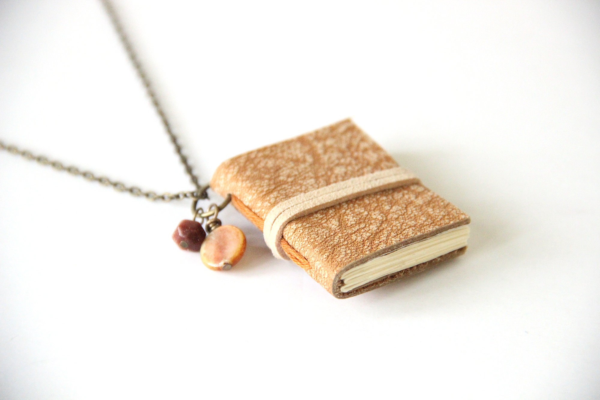 Miniature Journal Pendant, One 1 Book Necklace, Librarian Gift, Book ...