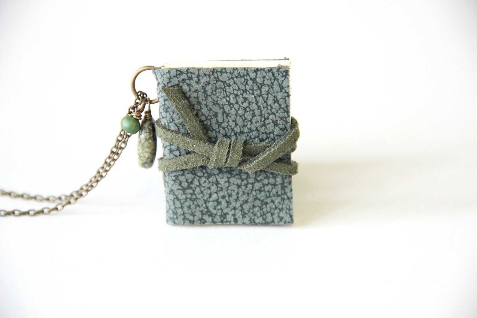 Miniature Journal Pendant, One 1 Book Necklace, Librarian Gift, Book ...