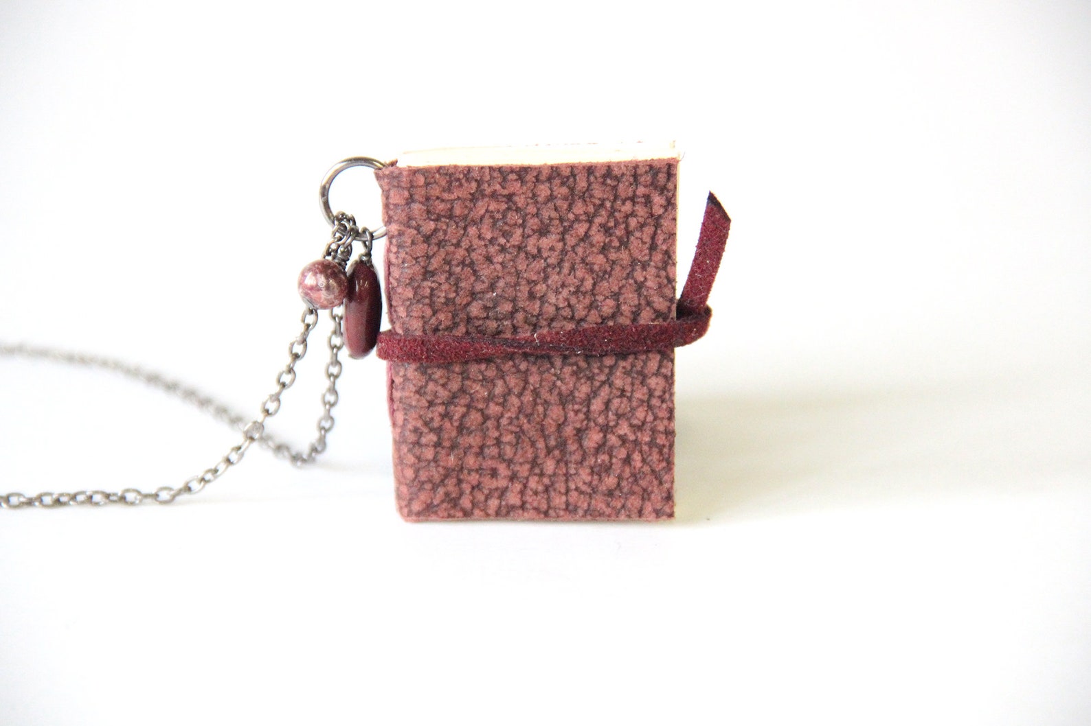 Miniature Journal Pendant, One 1 Book Necklace, Librarian Gift, Book ...