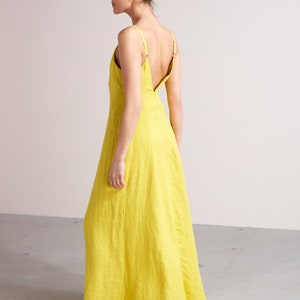 Linen Maxi Summer Slip Dress ELONA, Long Strap Dress, Sundress ...