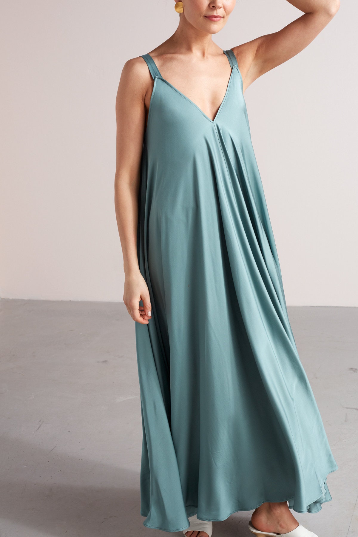 Extremely Flowy Maxi Dress MALIA Ankle Length Dress Loose | Etsy