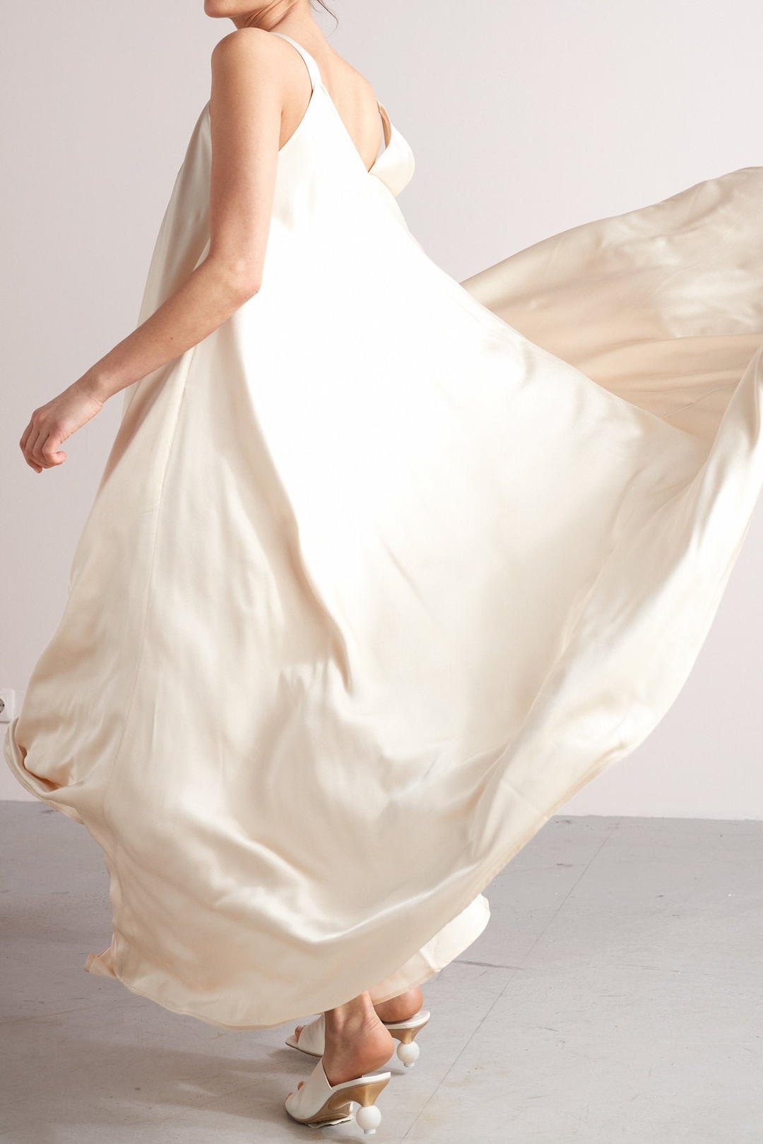 Flowy Loose Maternity Maxi Dress MALIA in Light Cream Viscose - Etsy