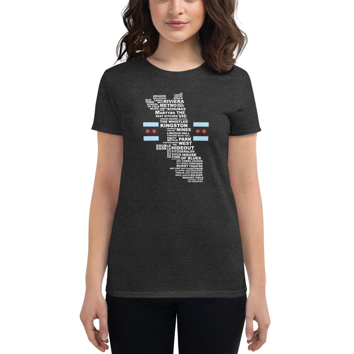 Chicago Music Venues - Women T-shirt, Gifts for Music Lovers, Gifts ...
