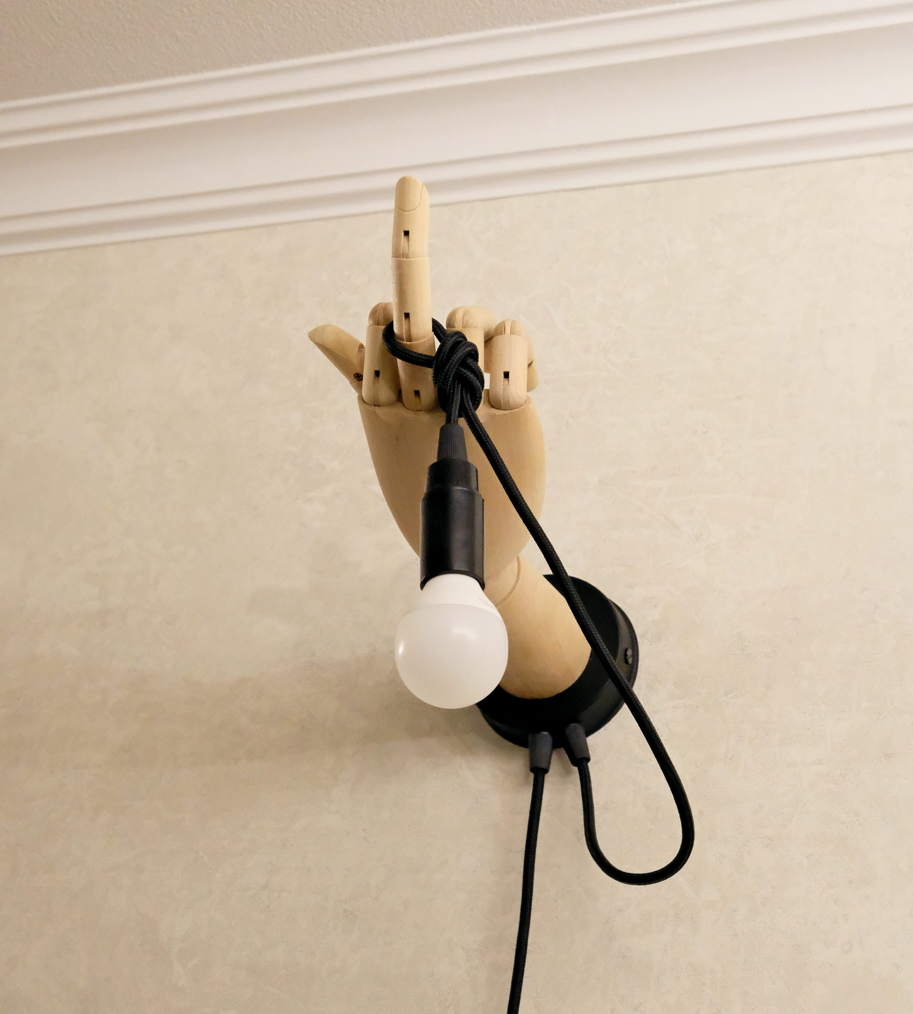 Wooden Hand Sconce With a Switch and a Power Plug | Vintage Lamp - Etsy