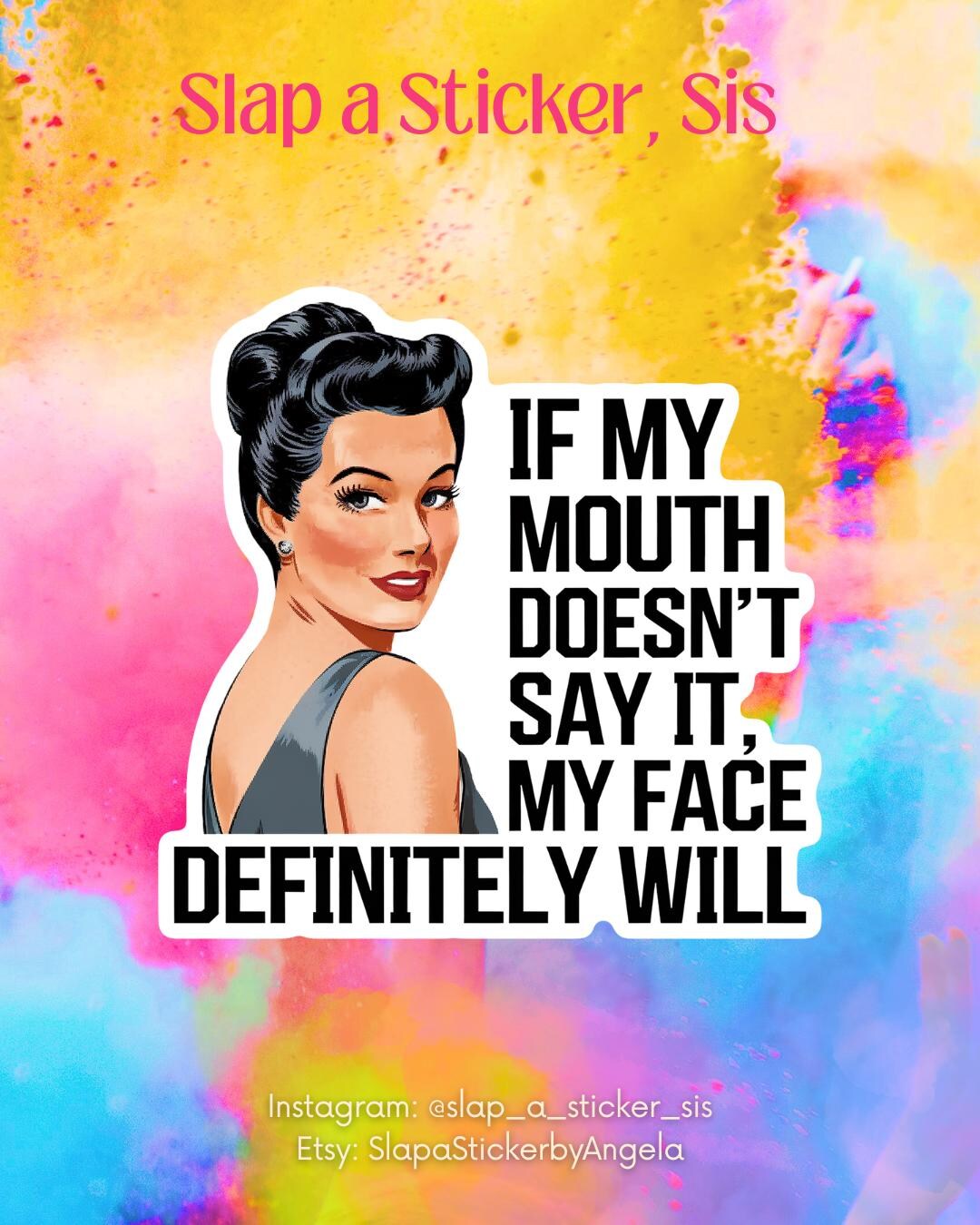 Retro Woman Side-eye Sticker, Sassy Expression Vinyl Decal - Etsy