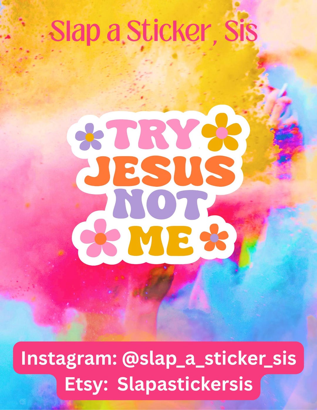 Try Jesus Not Me Sticker | Funny Christian Decal - Etsy