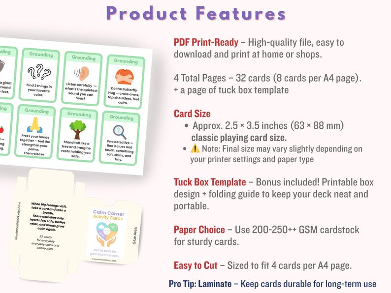 Calm Corner Activity Cards Printable | Coping Skills, Mindfulness (PDF ...
