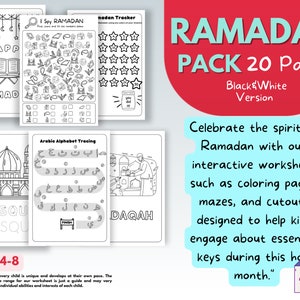 Ramadan Activity Worksheets for Kids, Islamic Book, Coloring, Mazes ...