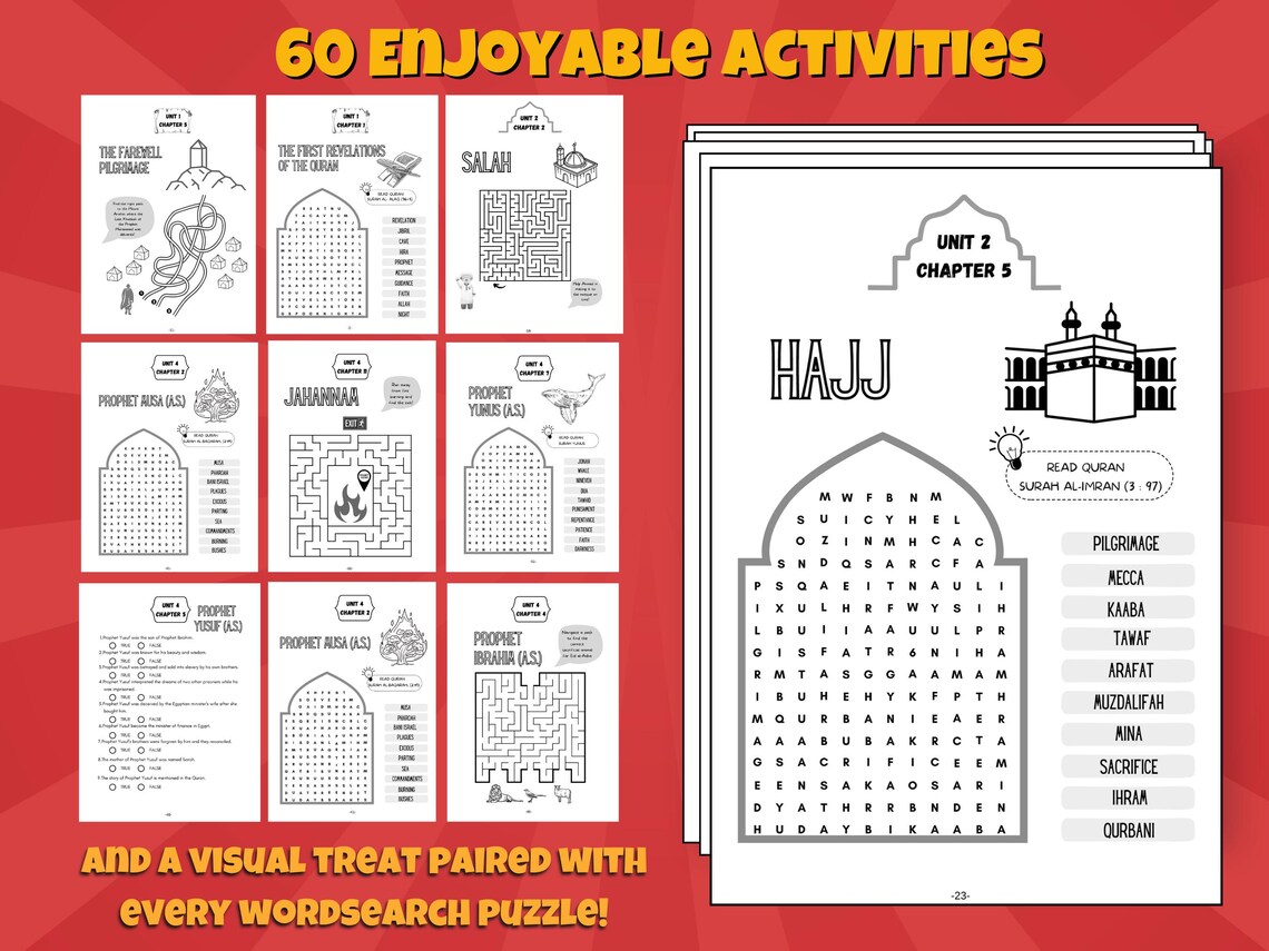 Islamic Word Search and Mazes Worksheet for Kids | Printable Muslim ...
