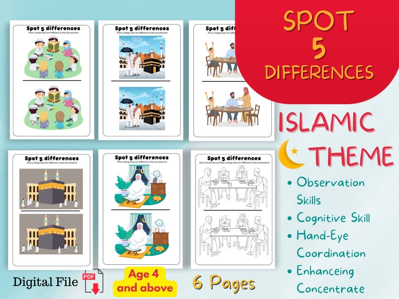 Spot the Differences Activity Worksheet Printable, Coloring Page ...