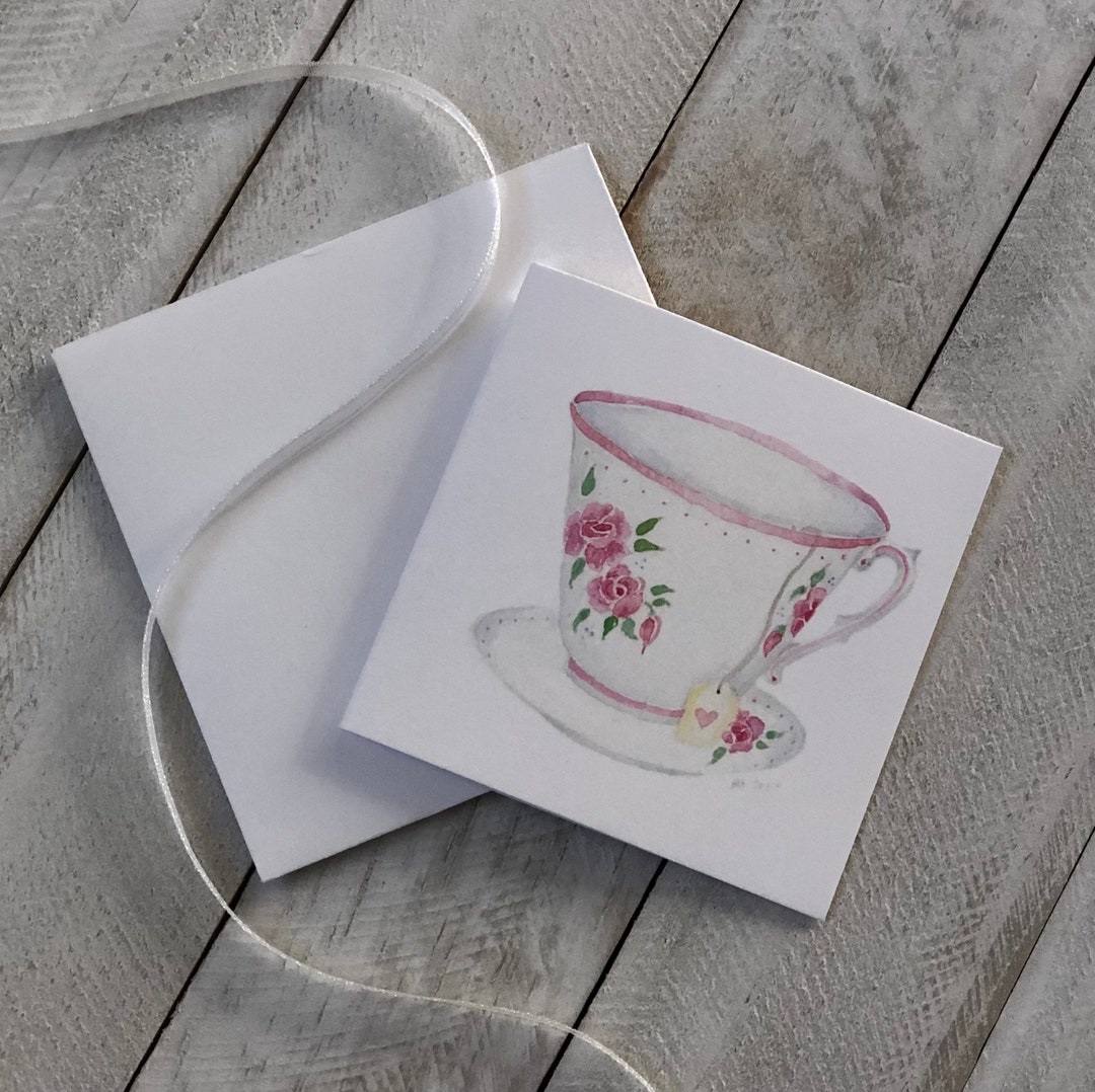 3x3 Mini Card Set Teacup Mini Card Set 5 Mini Card Set Watercolor Mini ...