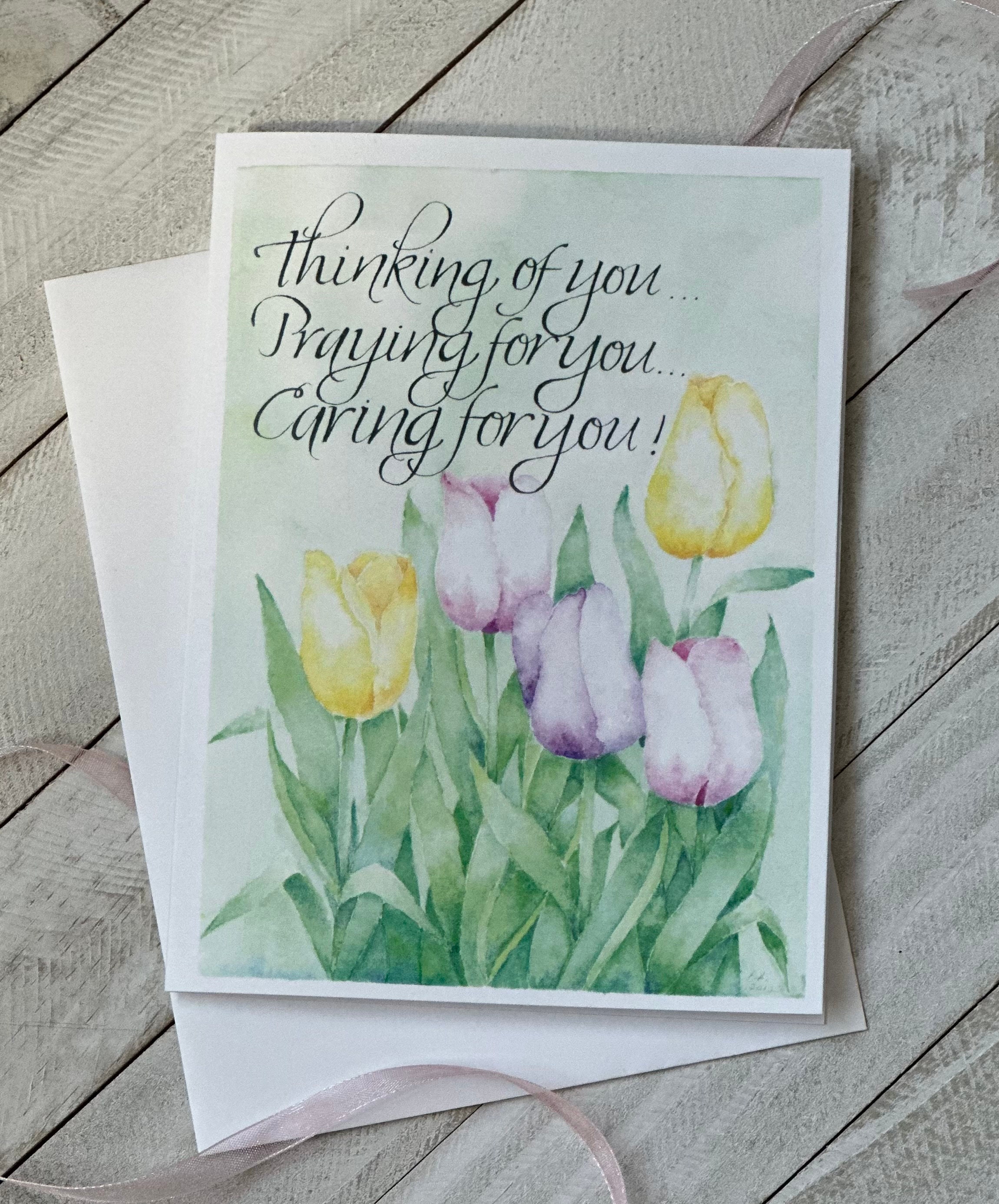 Thinking of You Sympathy Card Watercolor Sympathy Card Botanical ...