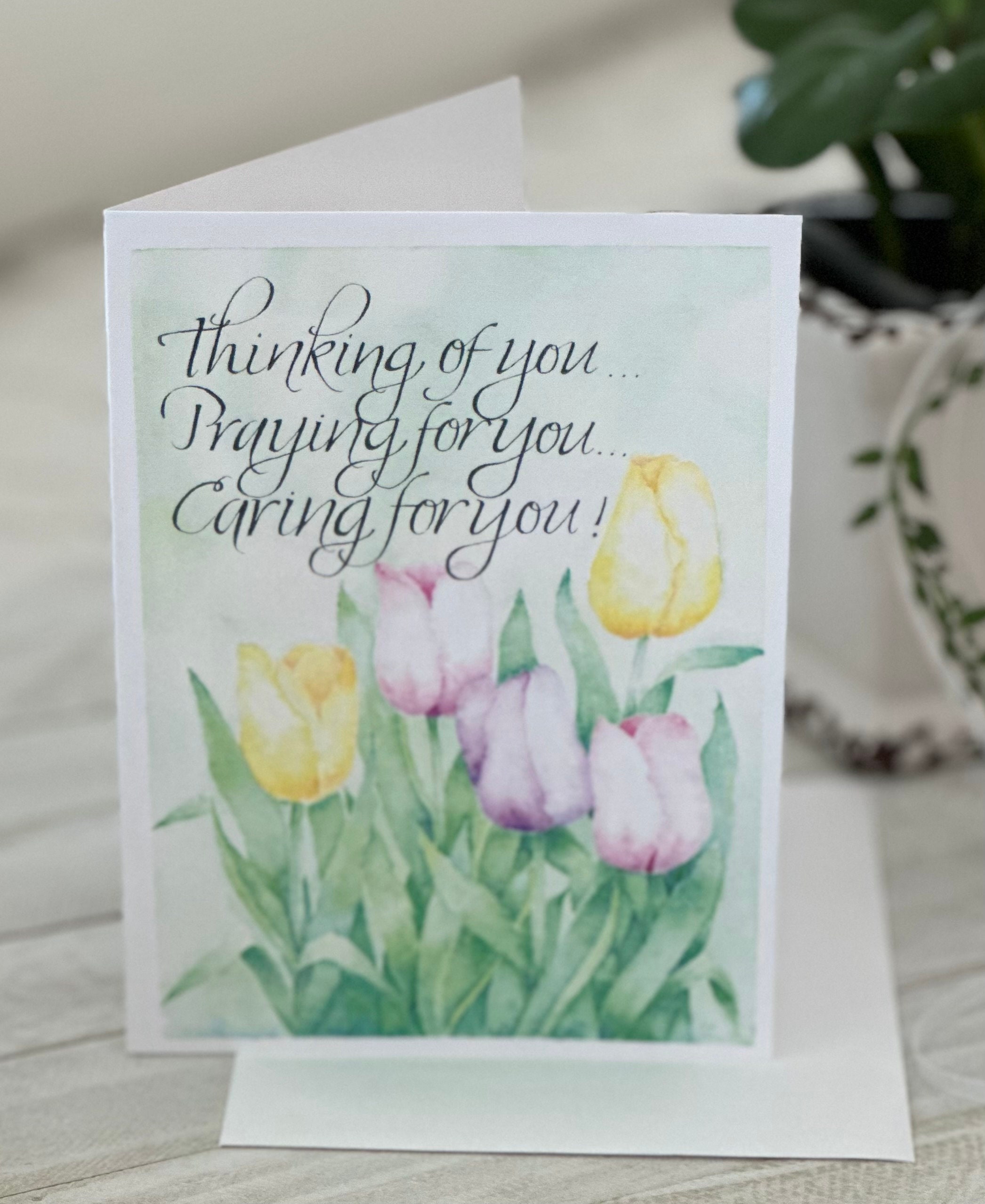 Thinking of You Sympathy Card Watercolor Sympathy Card Botanical ...