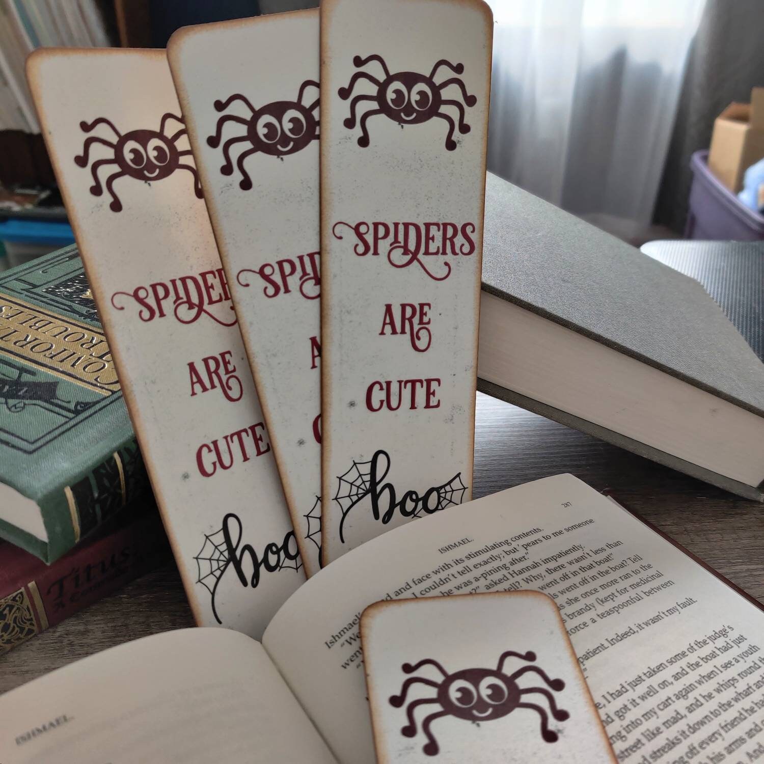 Spiders Are Cute Bookmarks Set of 8 same Design Avid - Etsy