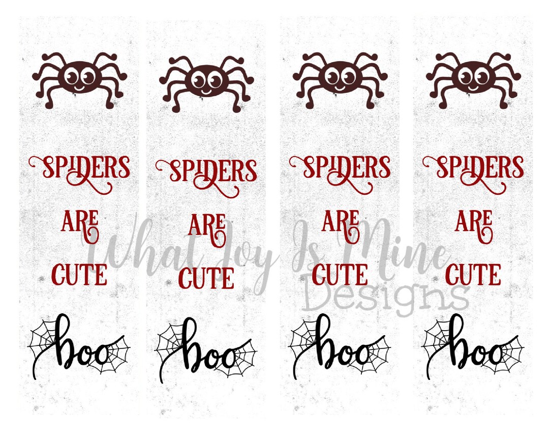 Spiders Are Cute Bookmarks Set of 8 same Design Avid Reader, Autumn ...