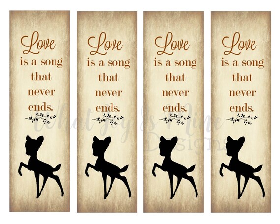 Bambi Bookmarks Set of 8 Avid Reader Disney Fan Party | Etsy