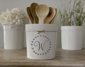 Personalized Stoneware Utensil Crock - Etsy