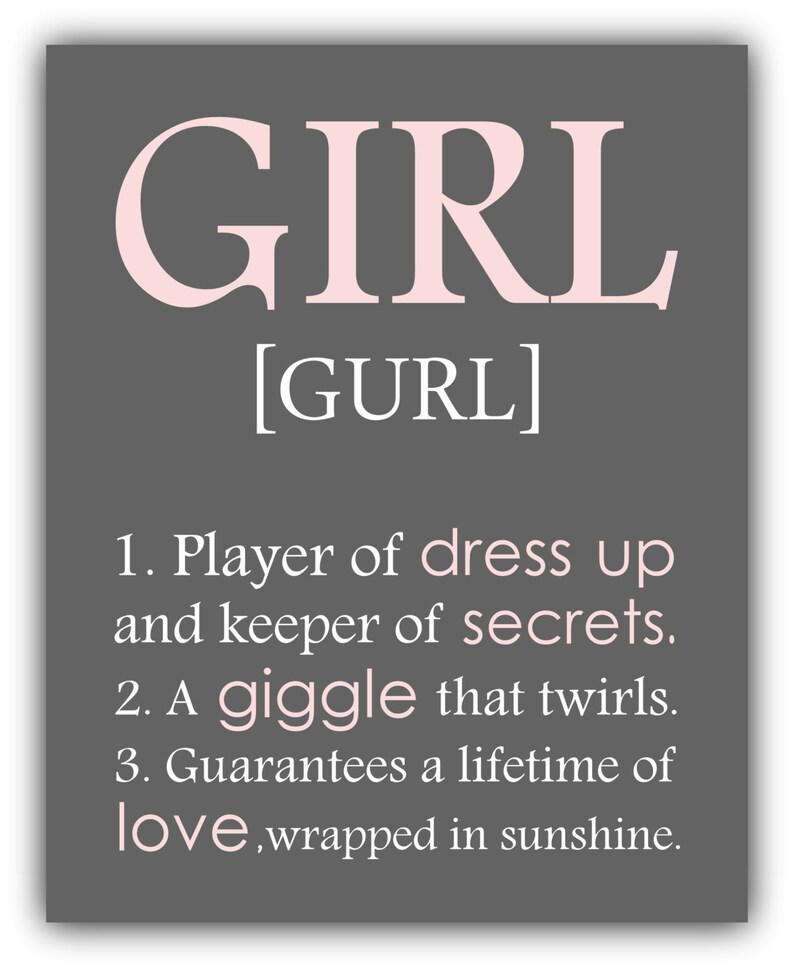GIRL Definition a Giggle That Twirls Personalized Colors - Etsy