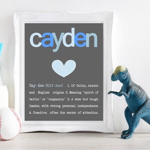 Customized Baby Name Art Print Meaning of Name Childrens' Name Art Baby ...
