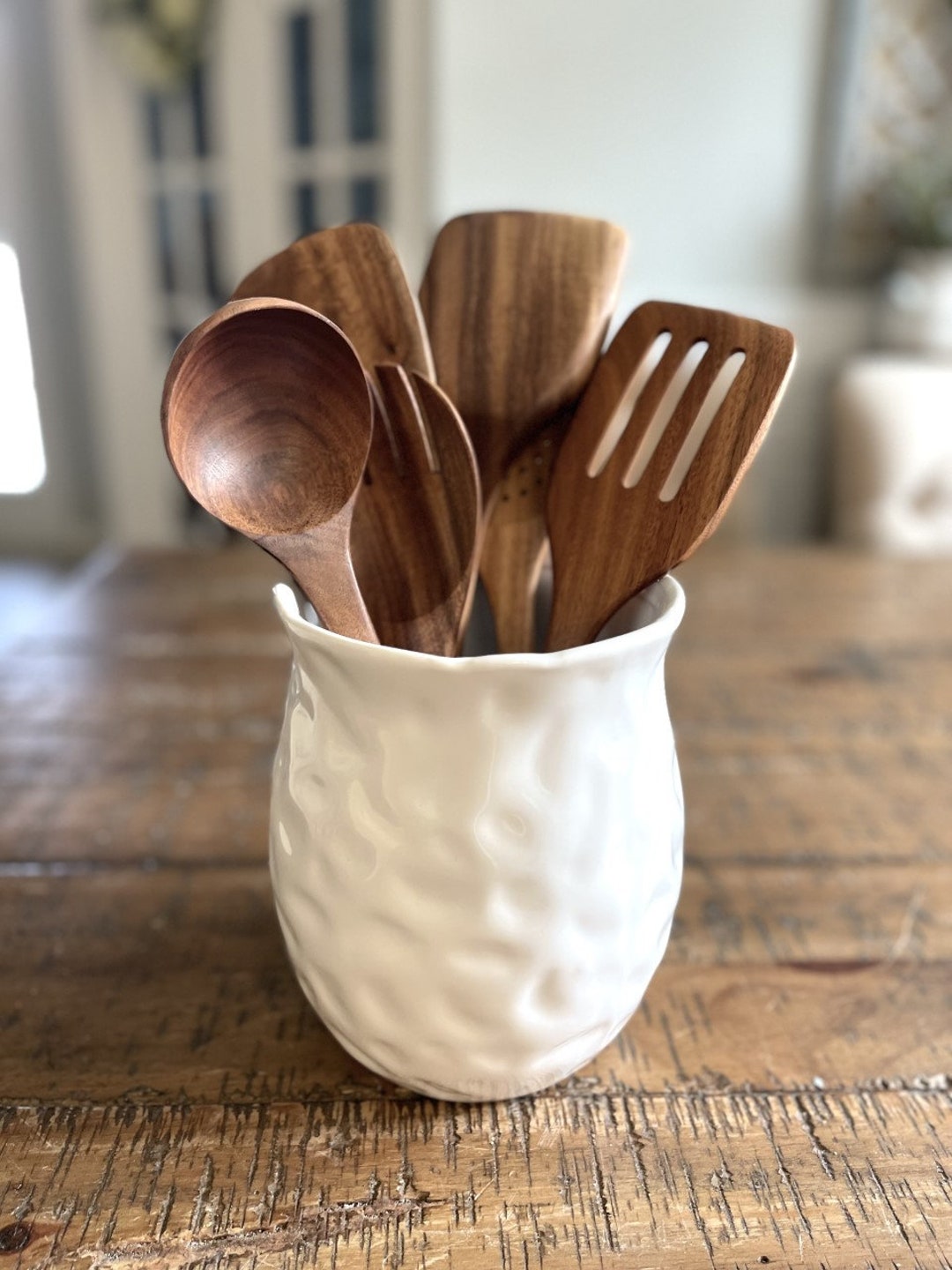 7" Tulip Ceramic Utensil Holder Crock - Etsy