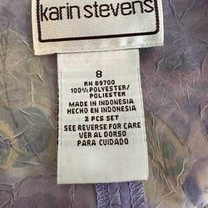 Vintage 90s Sheer Purple Floral Button up Blouse Short Sleeve Lightweight Shirt Cottagecore ...