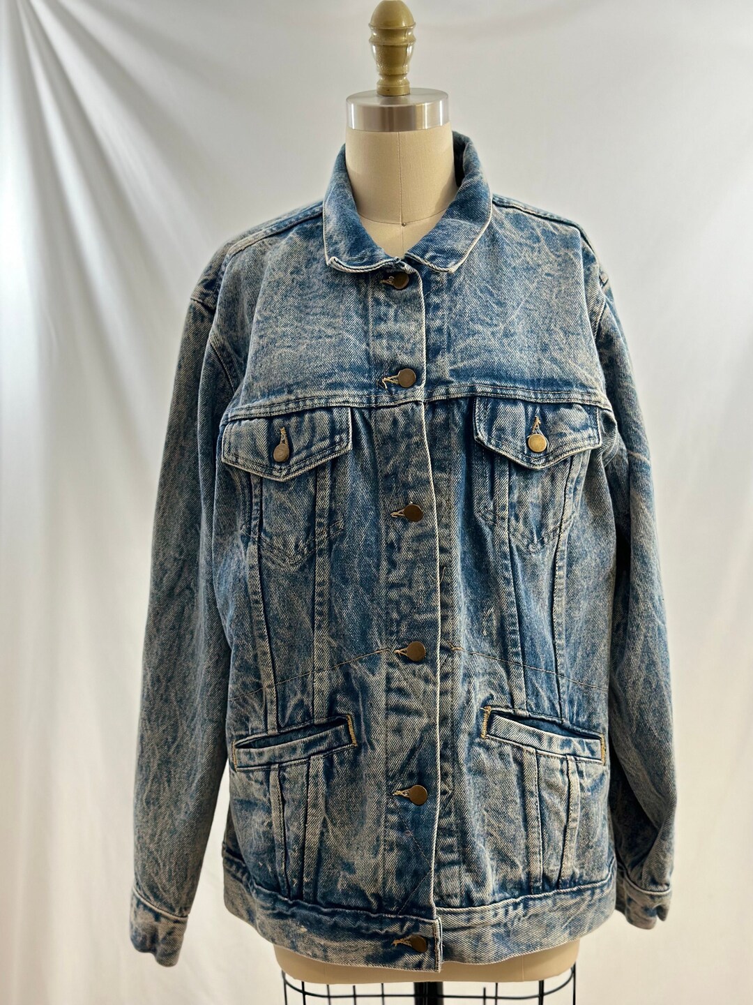 Vintage 80s Cascade Blues Stone Washed Denim Jacket Trucker Jean Jacket ...