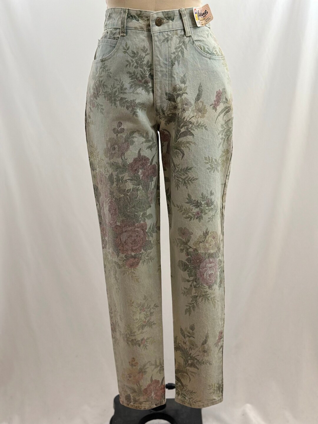 Vintage 80s Deadstock Gasoline Floral High Waisted Denim Jean High ...