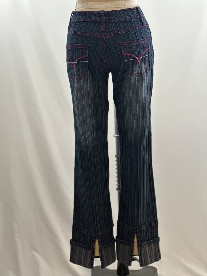 Vintage 90s Lazer Low Rise Flared Jeans Dark Wash Denim Low - Etsy
