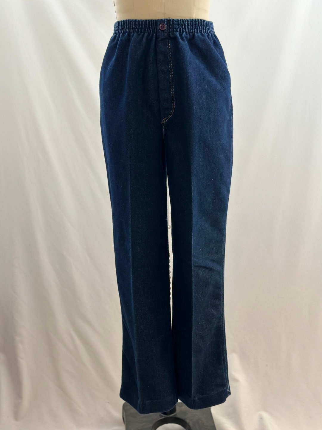 Vintage 80s Sasson High Waisted Dark Wash Jeans High Rise Elastic Waist ...