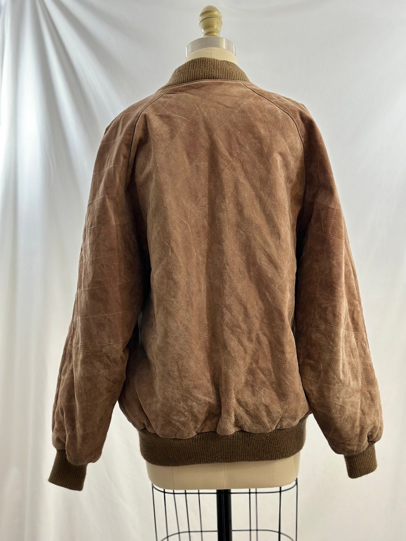 Vintage 90s Brown Suede Bomber Jacket Minimalist Suede Coat Medium - Etsy