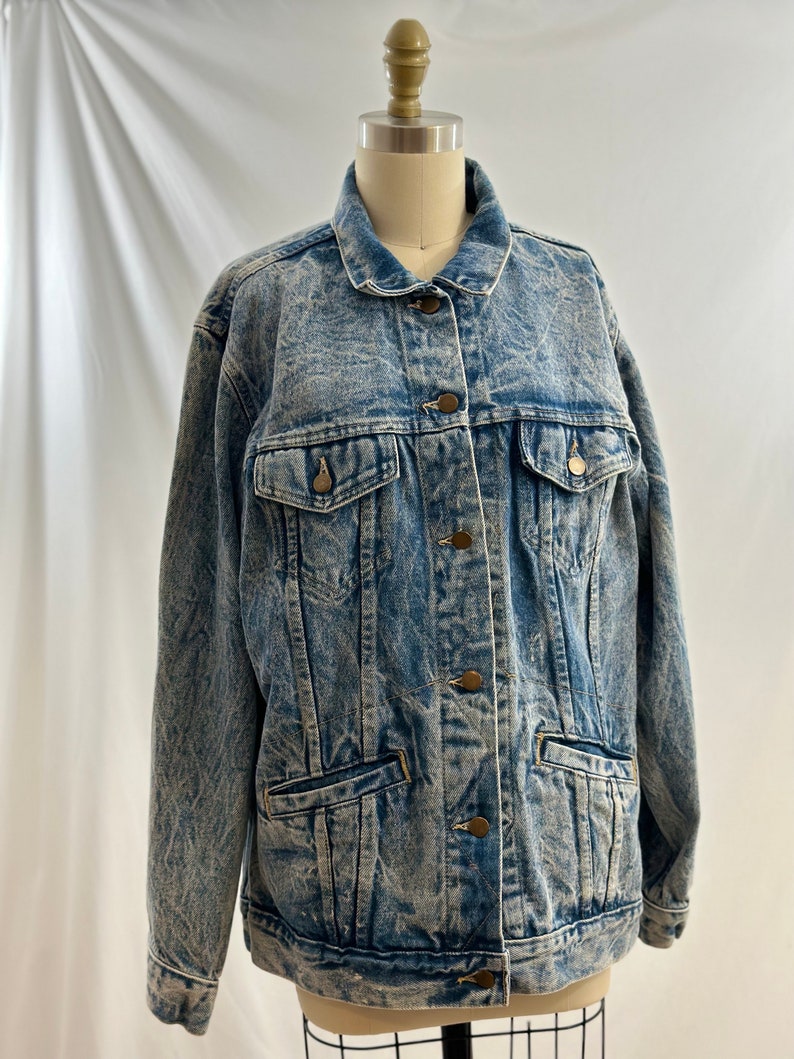Vintage 80s Cascade Blues Stone Washed Denim Jacket Trucker Jean Jacket ...