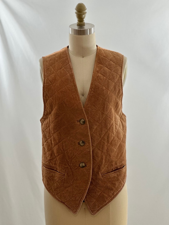 Vintage suede front vest - Gem