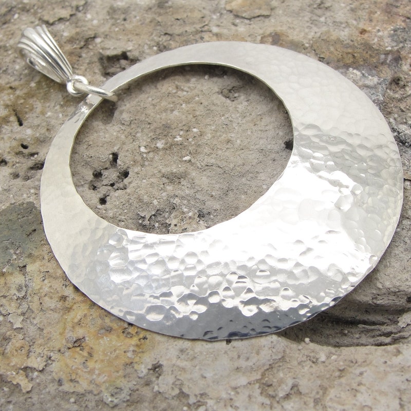 Large Silver Pendant - Etsy