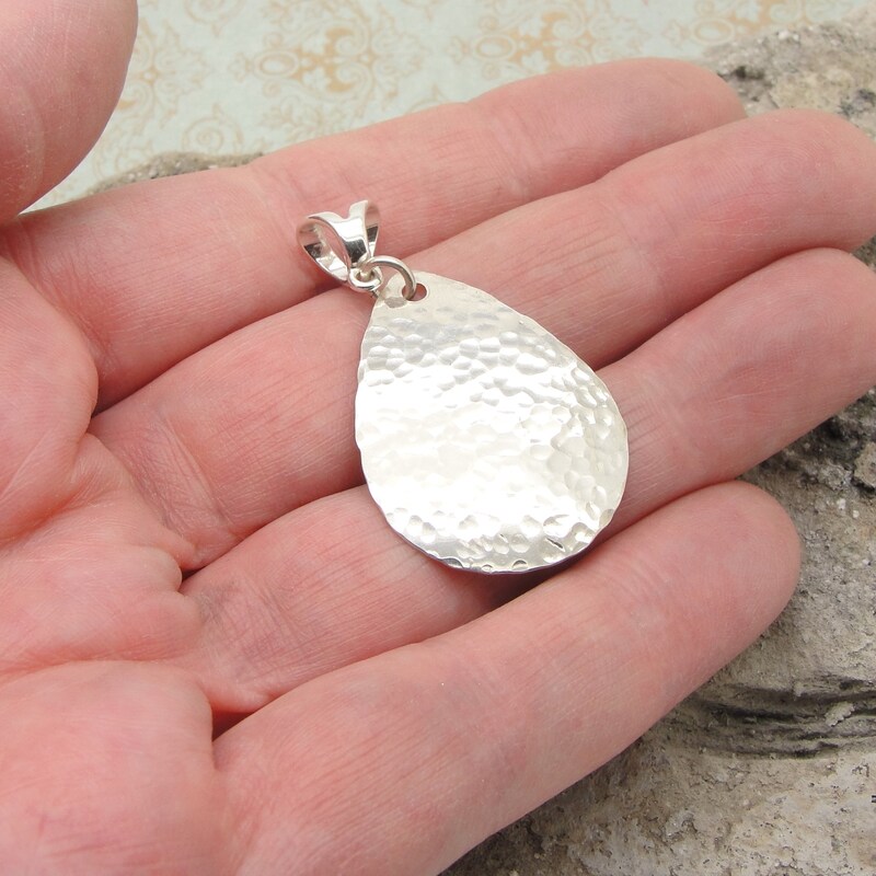 Silver Teardrop - Etsy