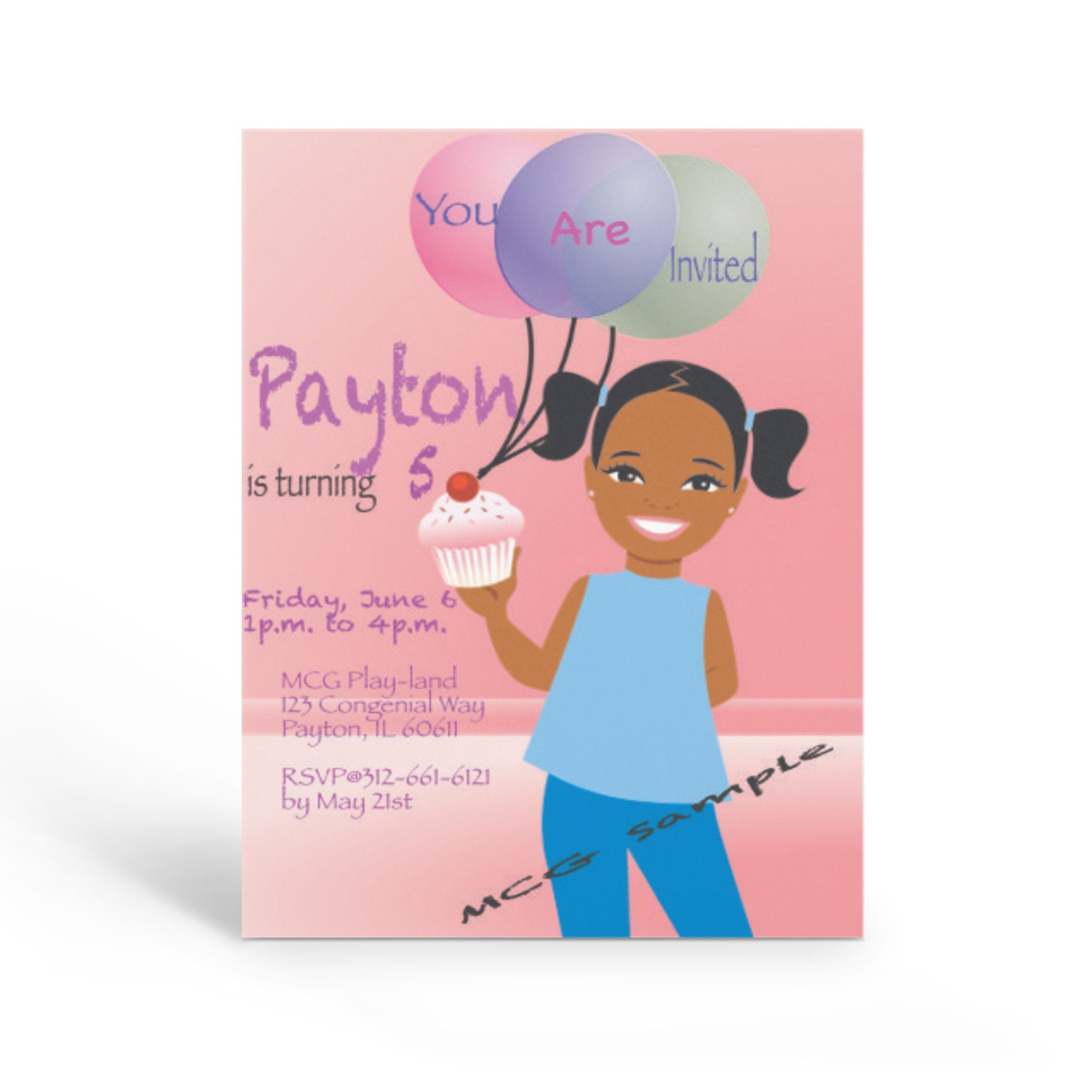 African American Kids Invitations, African American Party Invitations ...