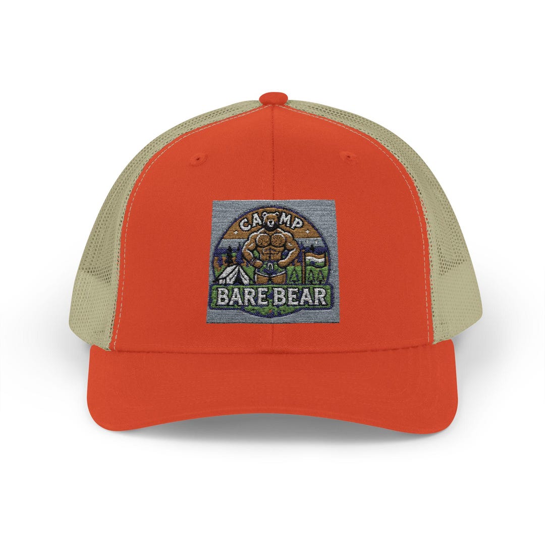 Camp Bare Bear Snapback Trucker Cap, Outdoor Hat, Camping Gear, Hiking ...