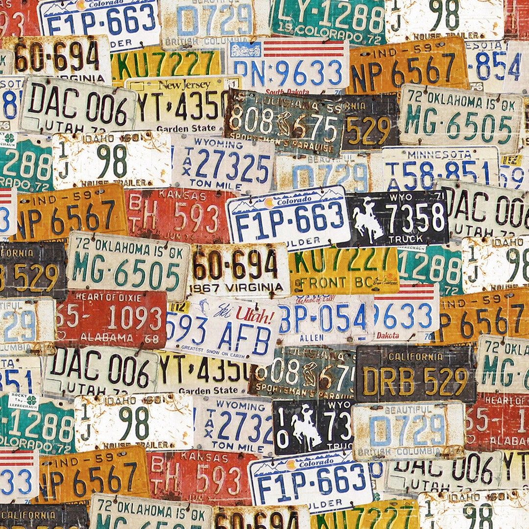 License Plates Vintage Photo Backdrop - Etsy