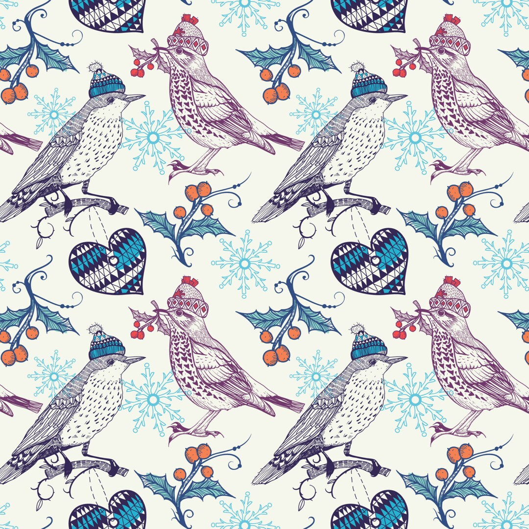 Festive Finches Photo Backdrop - Etsy