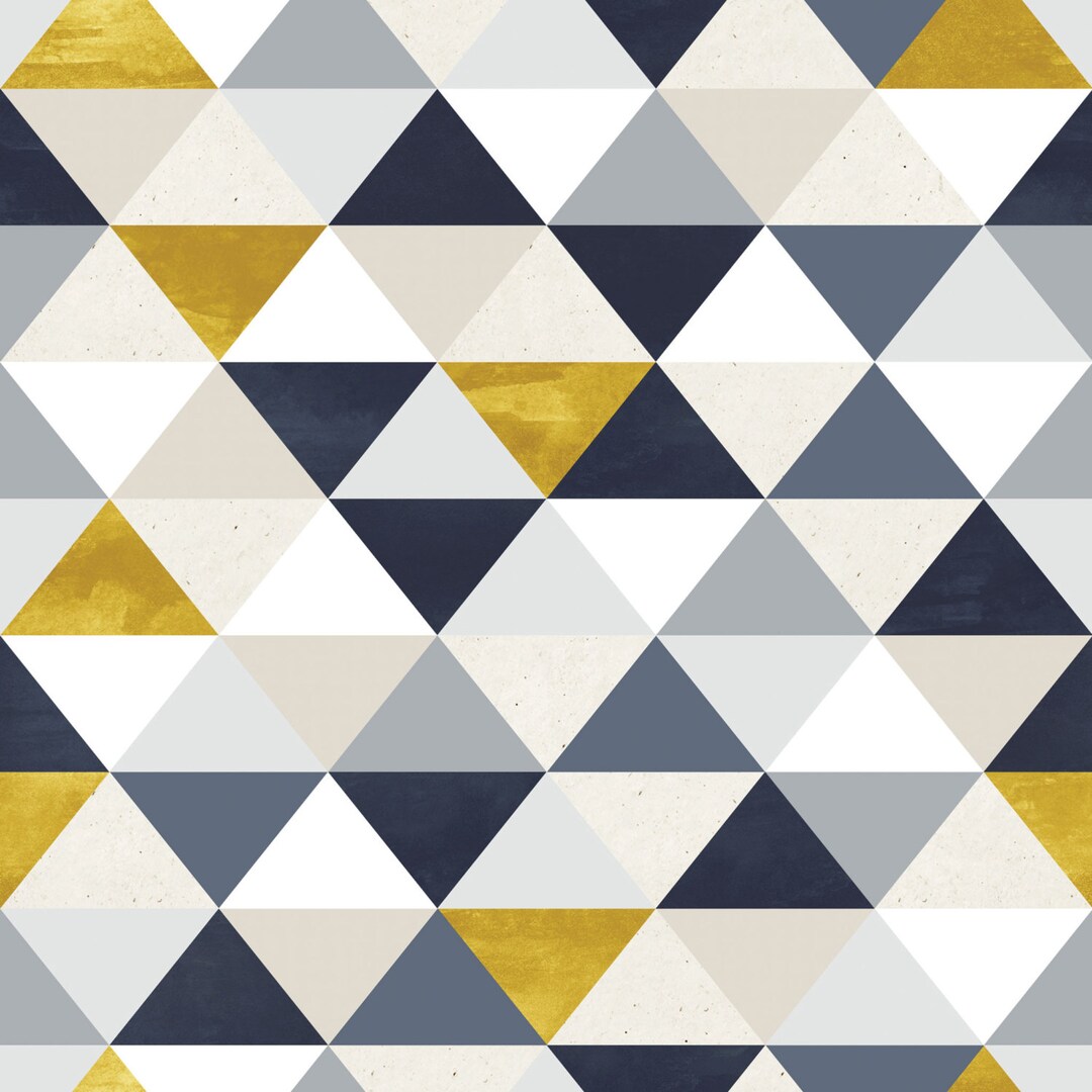 Blue & Gold Triangles Photo Backdrop - Etsy