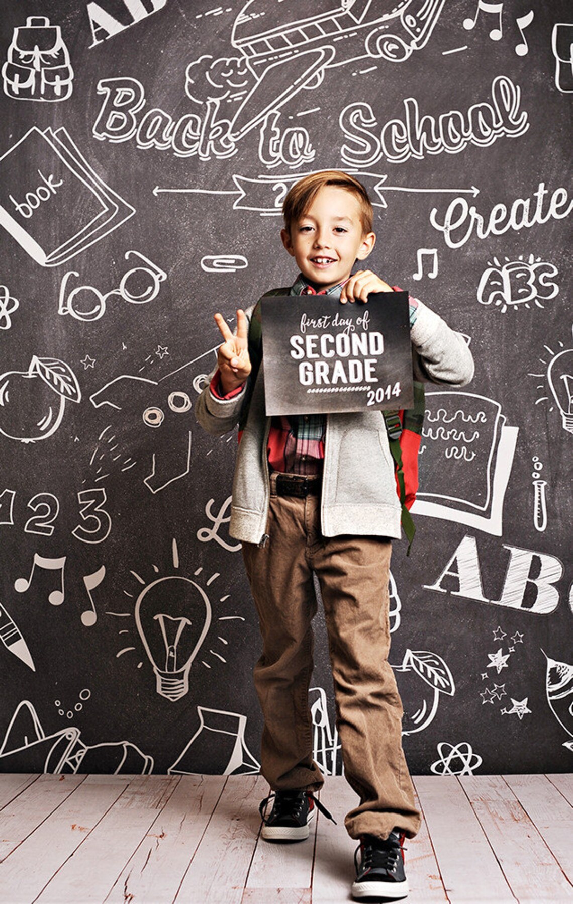 Back to School Chalkboard Photo Backdrop // Polypaper | Etsy