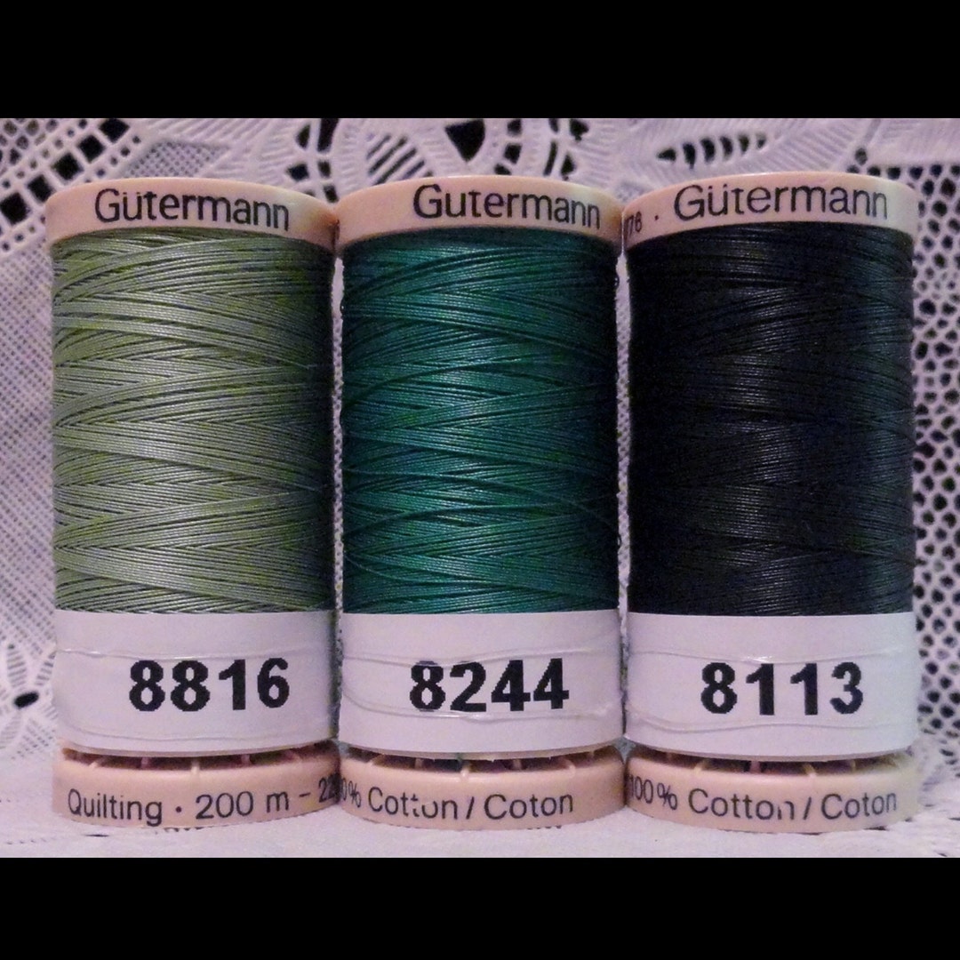 3 NEW Green GUTERMANN 100% Cotton Hand Thread for Quilting 220 Yard ...