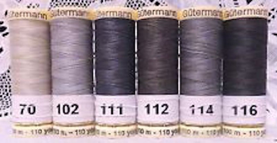 6 Different Gray Colors GUTERMANN 100% Polyester Sew-all Thread 110 ...
