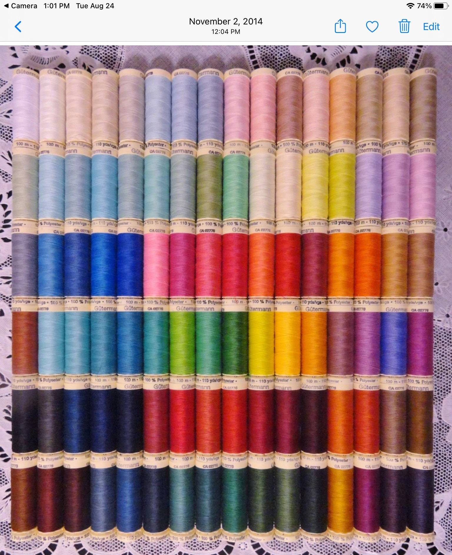 96 NEW 110 Yard Spools 100% Polyester GUTERMANN Sew-all Thread - Etsy