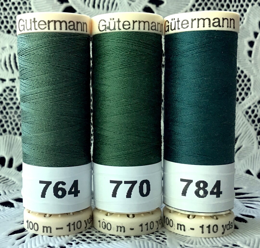 3 NEW Different Dark Green Colors GUTERMANN 100% Polyester Sewing ...