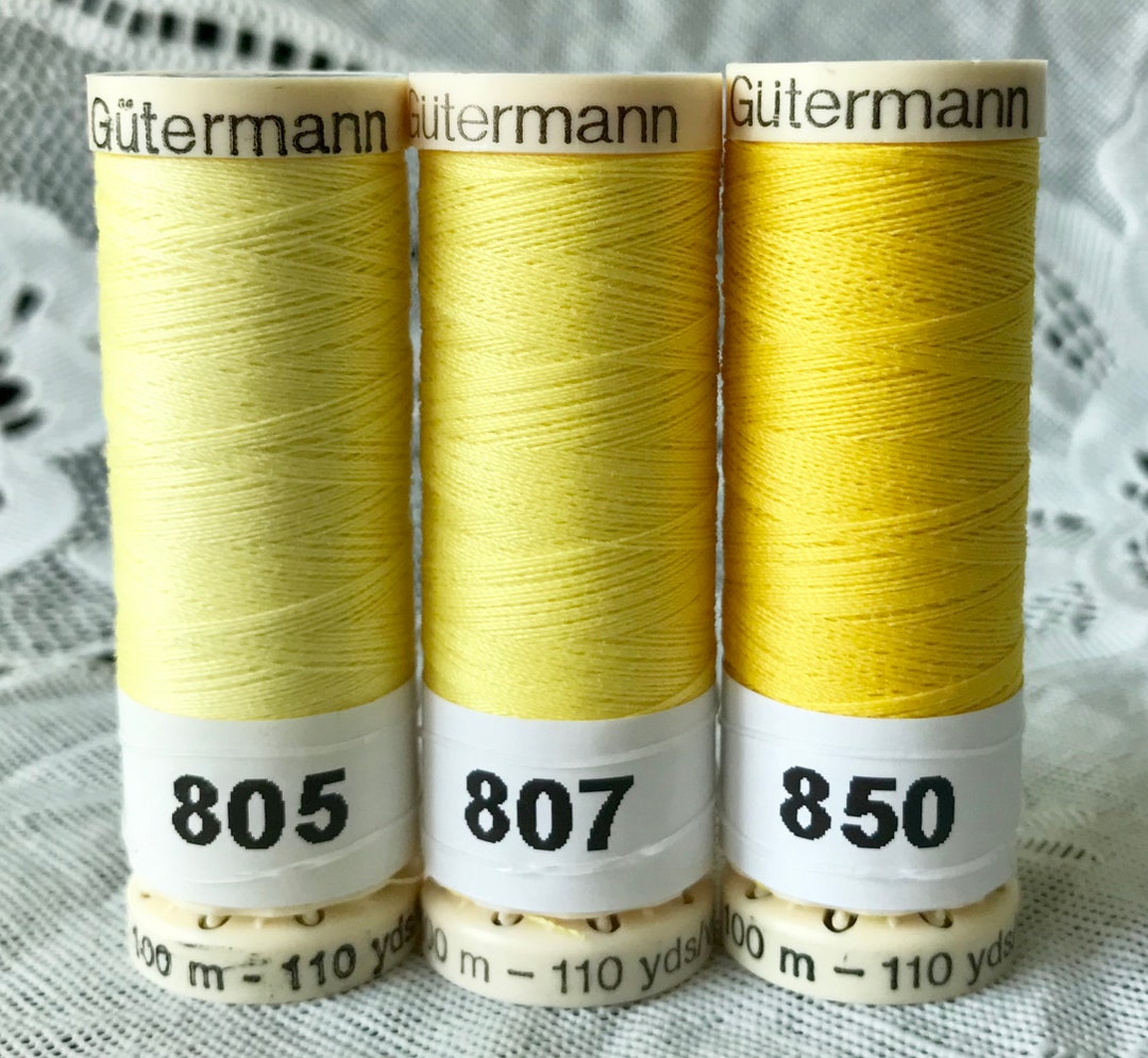 3 NEW Different Yellow Colors GUTERMANN 100% Polyester Sewing Thread ...