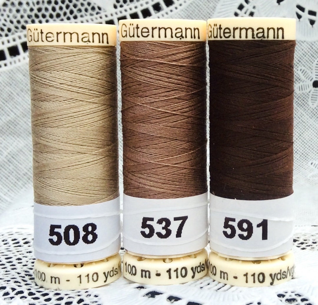 3 NEW Different Tan Brown Colors GUTERMANN 100% Polyester Sewing Thread ...